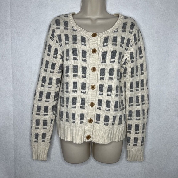 Sundance | Sweaters | Sundance Button Up Cardigan Grey Cream Medium ...